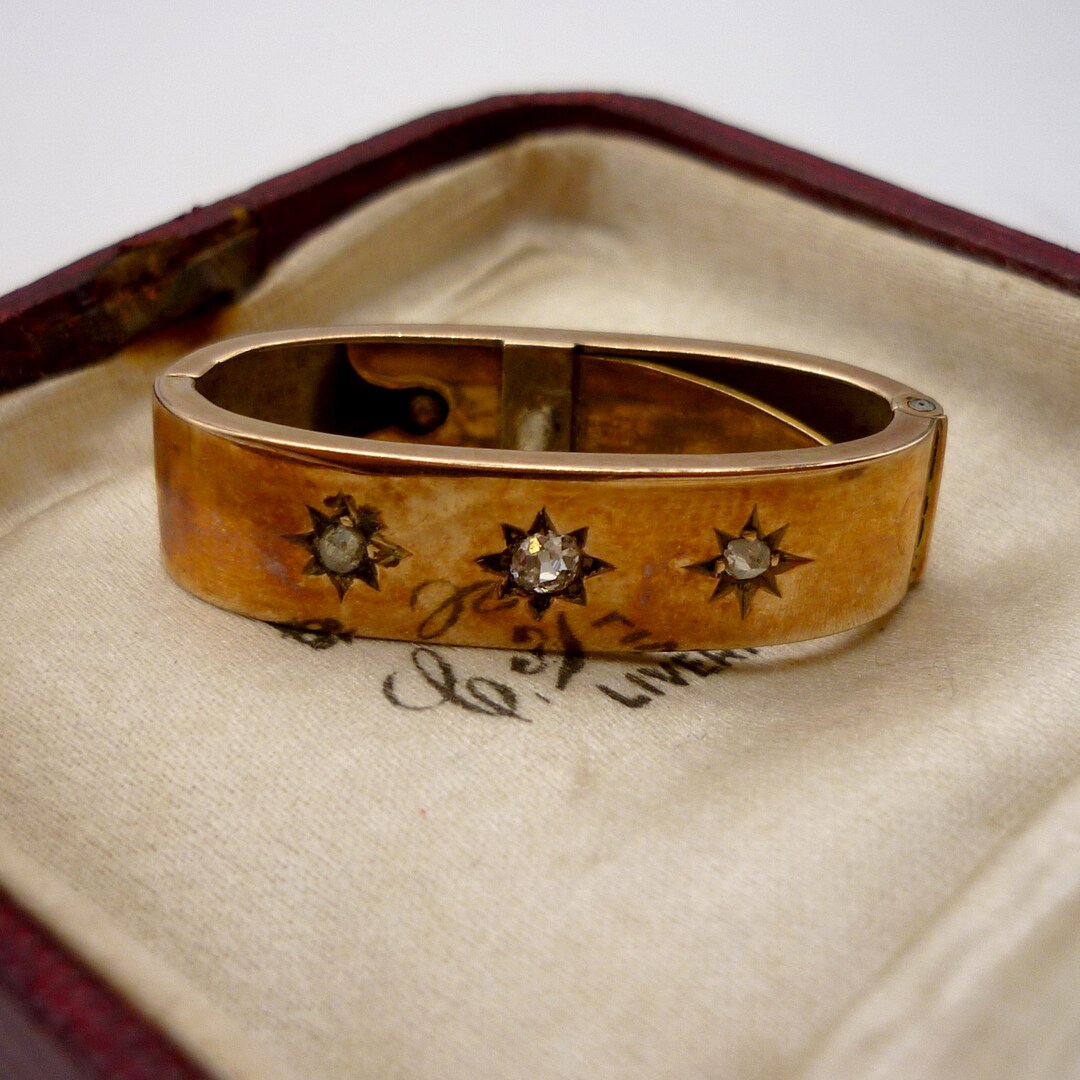 Antique Victorian Rose Gold Scarf Clip Set With Old Cut Diamonds - Etsy