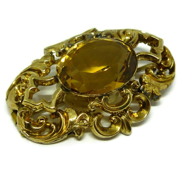 Citrine Brooch - Etsy