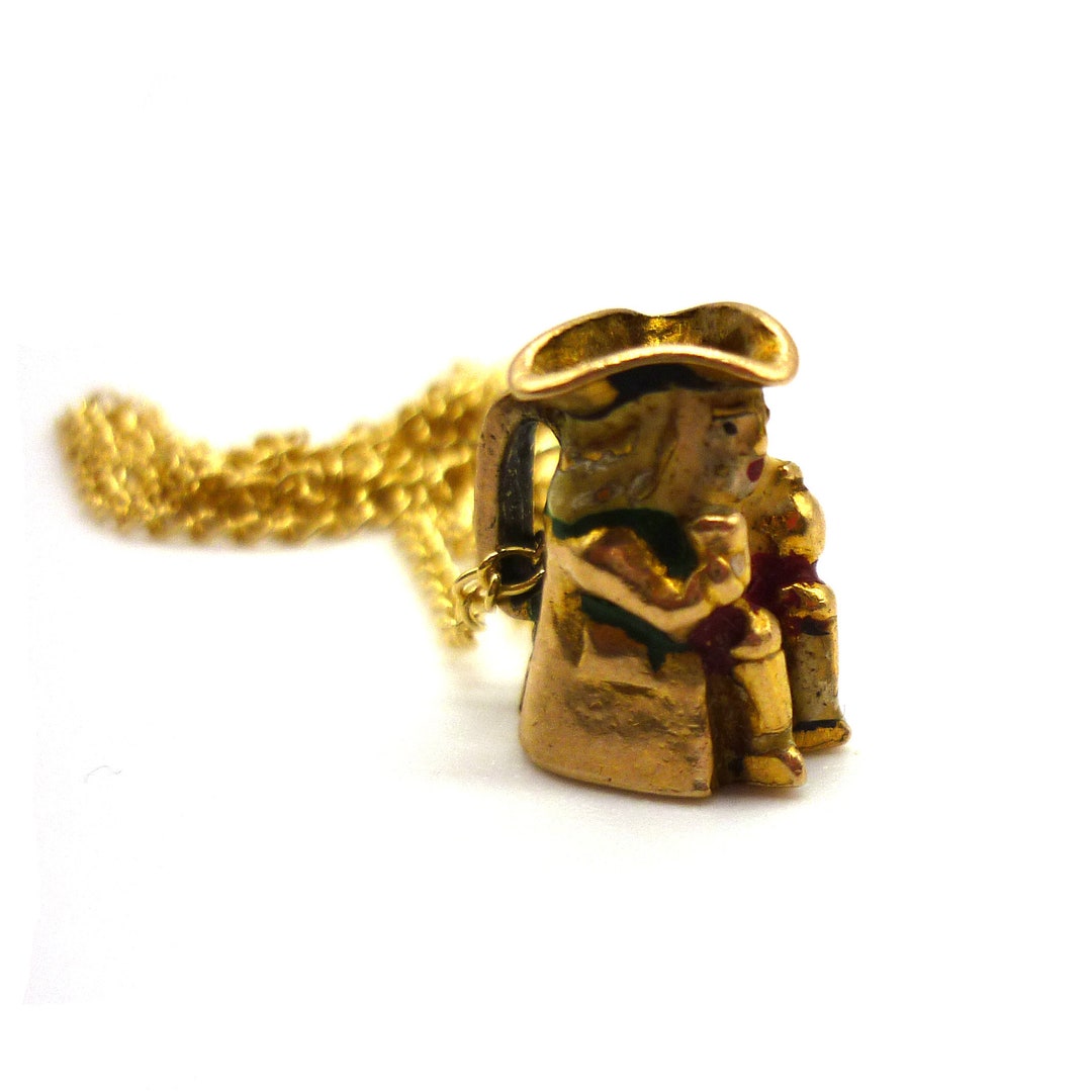 Vintage Gold Toby Jug Charm Necklace - Etsy UK