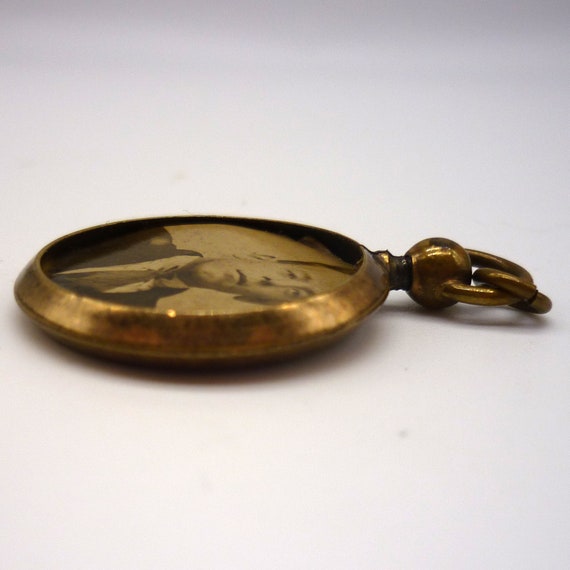 Antique Gilt Double Sided Photo Locket, Victorian Fob… - Gem