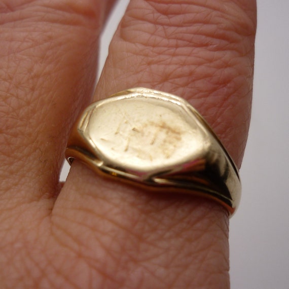 Antique Solid Gold Signet Ring, Men's Pinky Ring Size… - Gem