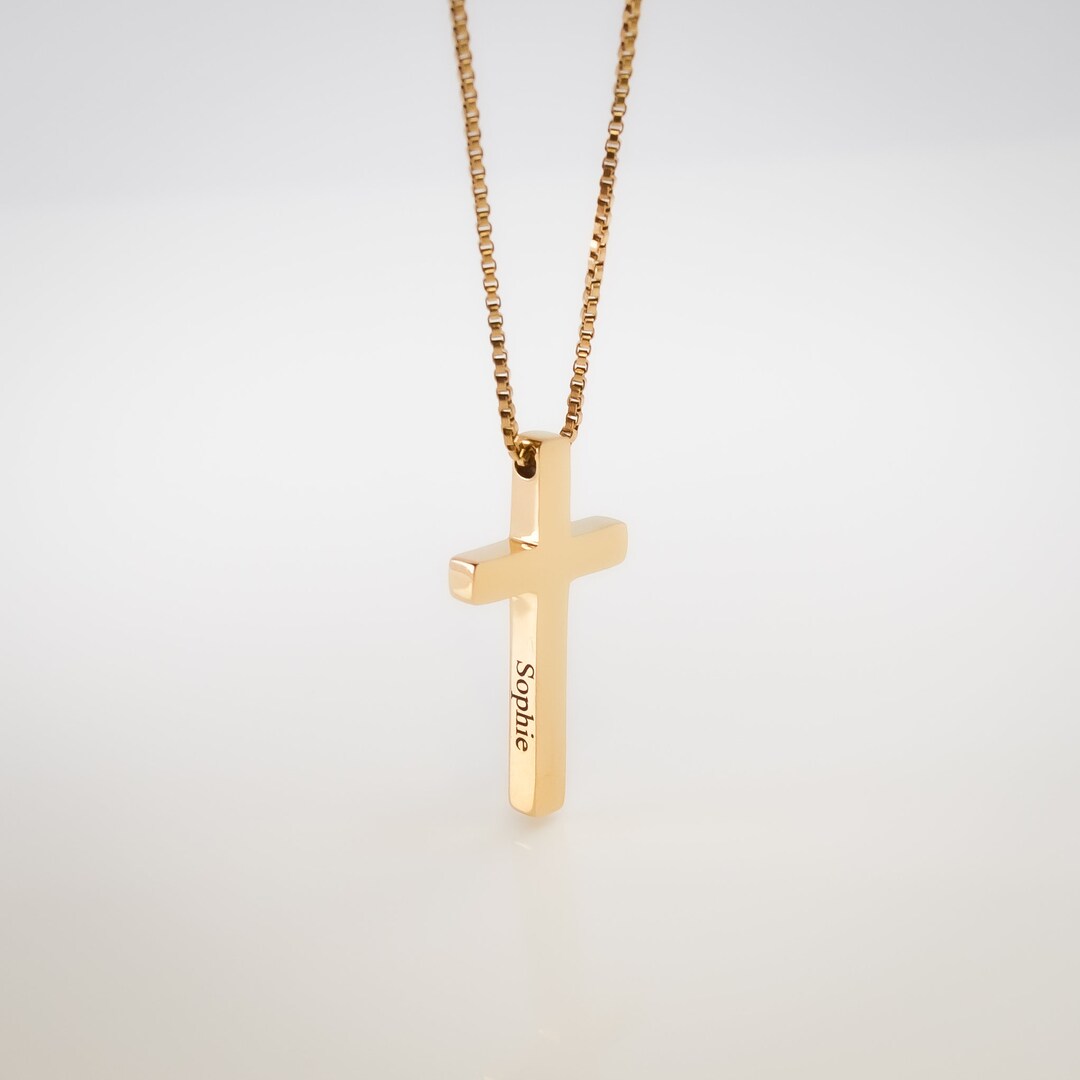 Personalized Gold Cross Pendant Necklace Crucifix Pendant Necklace ...