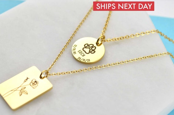 Personalised paw necklace store