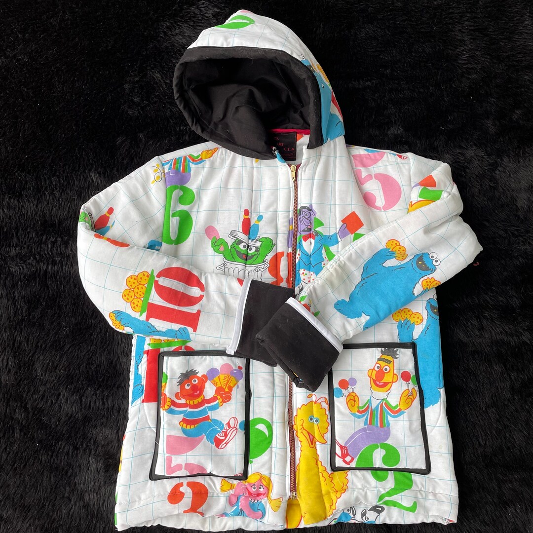 Vintage Sesame Street Blanket Jacket for Adults Unisex Zipper and ...