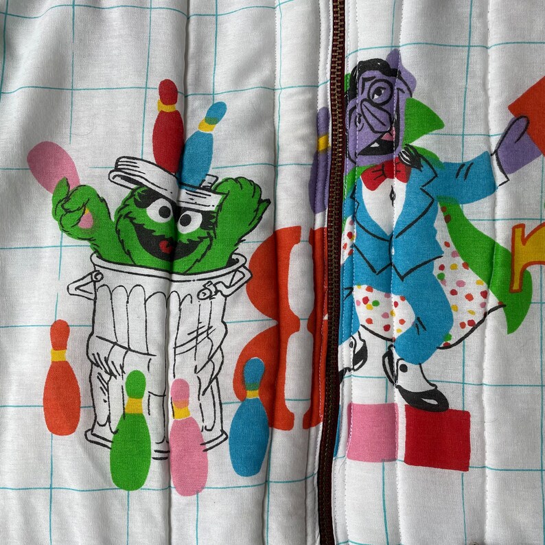 Vintage Sesame Street Blanket Jacket for Adults Unisex Zipper and ...