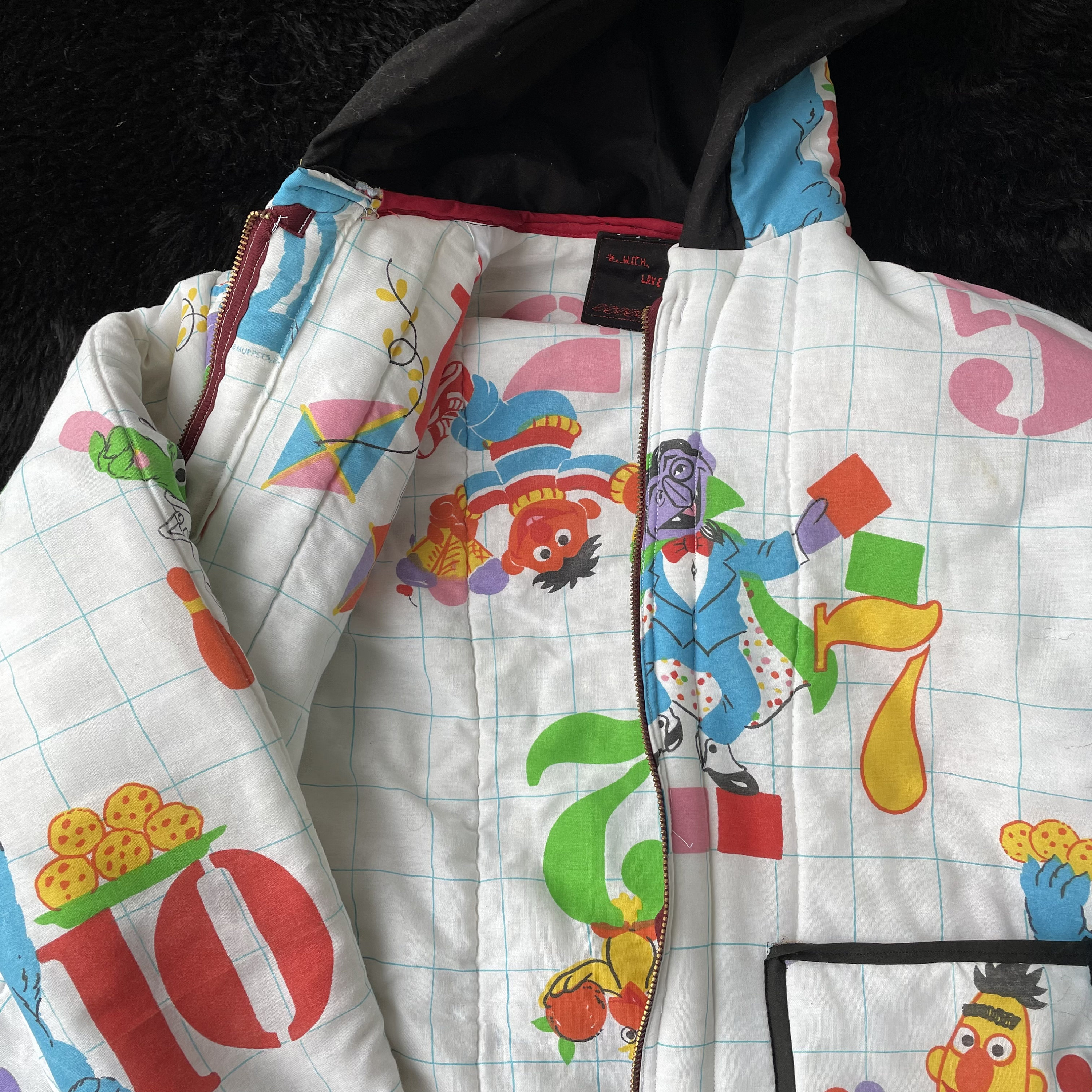 Vintage Sesame Street Blanket Jacket for Adults Unisex Zipper and ...