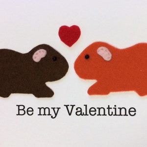 Guinea Pig Valentine Card - Valentine Card - Guinea Pig Valentine’s ...