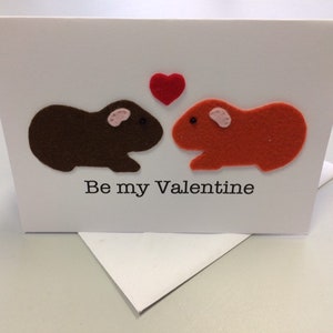 Guinea Pig Valentine Card - Valentine Card - Guinea Pig Valentine’s ...