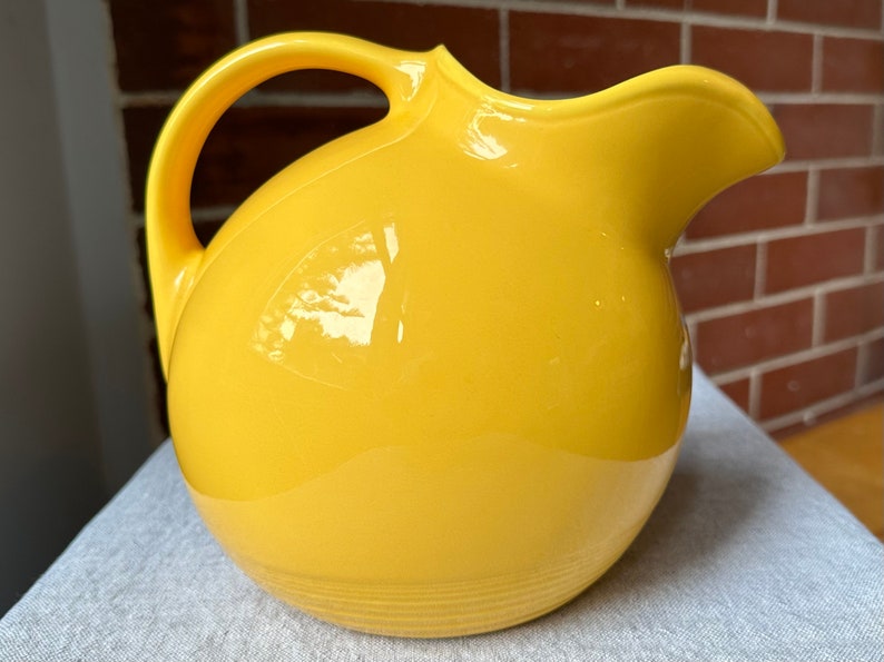 Homer Laughlin Harlequin Yellow Ball Pitcher - Etsy