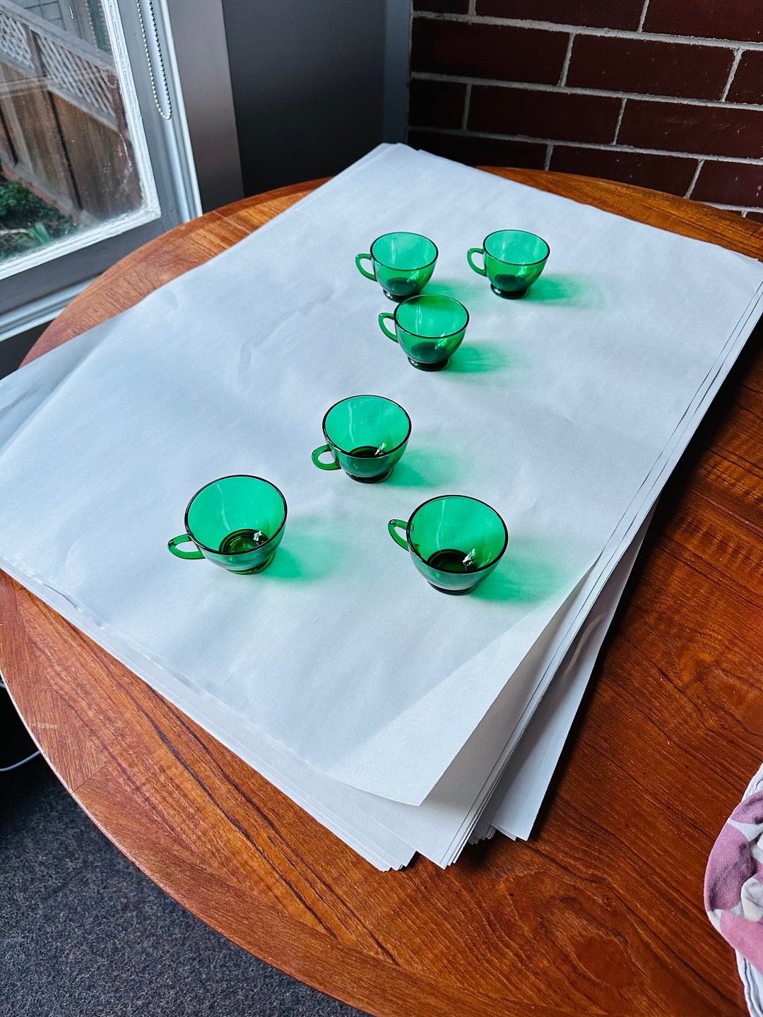 Anchor Hocking Green Glass Punch Cups Set of 6 - Etsy