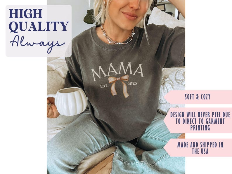 Comfort Colors® Coquette Mama Shirt for Mothers Day Gift From Daughter ...