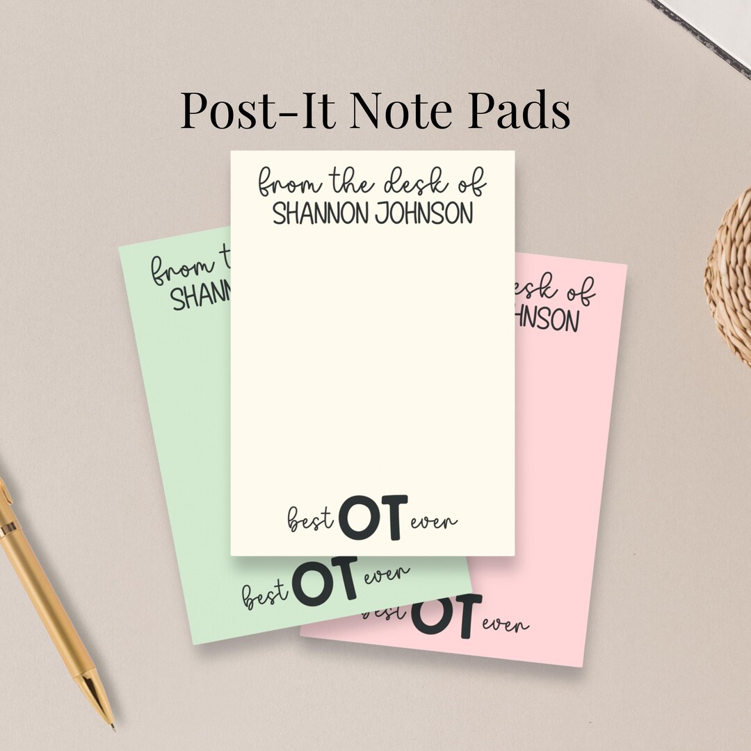 Occupational Therapist Gift Personalized Notepad OT Graduation Gift ...