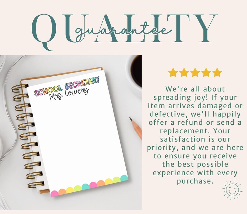 Personalized School Secretary Notepad: Rainbow Preppy To-do List - Etsy