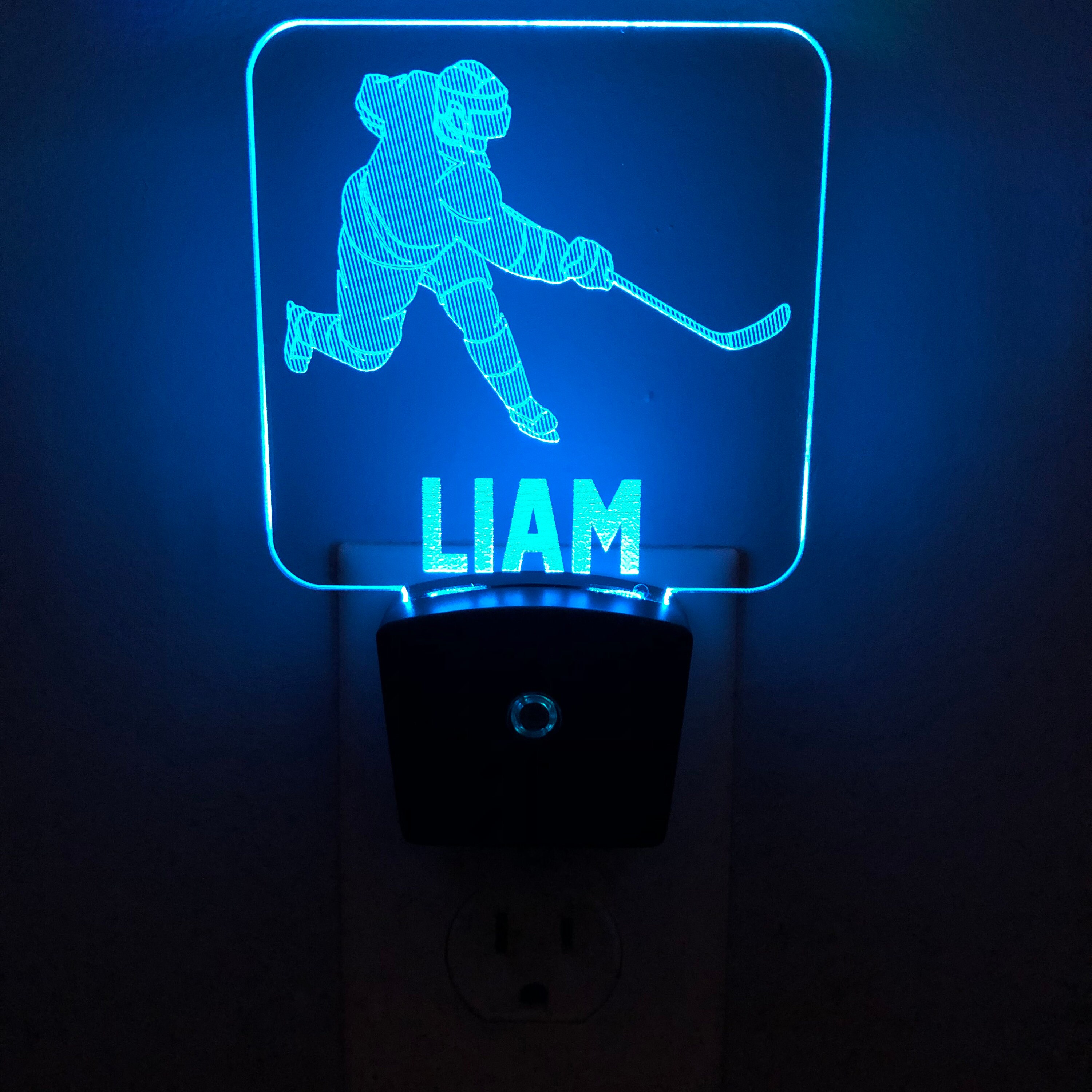 Personalized Hockey Night Light Gift | Etsy