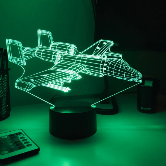 A-10 Thunderbolt II Warthog Attack Plane 3D Lamp | Etsy