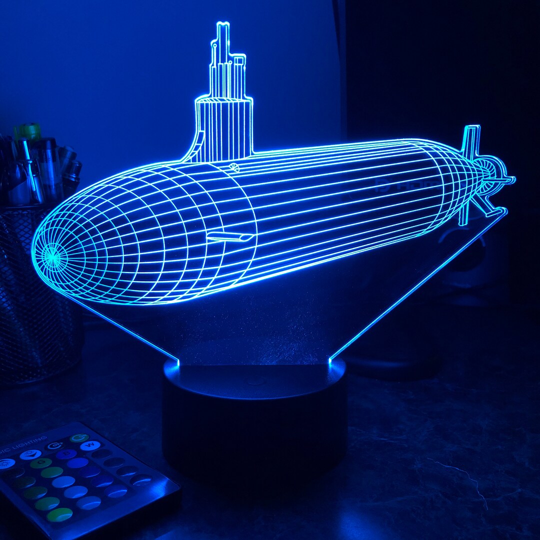 US Navy Seawolf Class Submarine 3D Lamp - Etsy