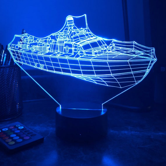 US Military Navy PT Boat 3D Lamp - Etsy