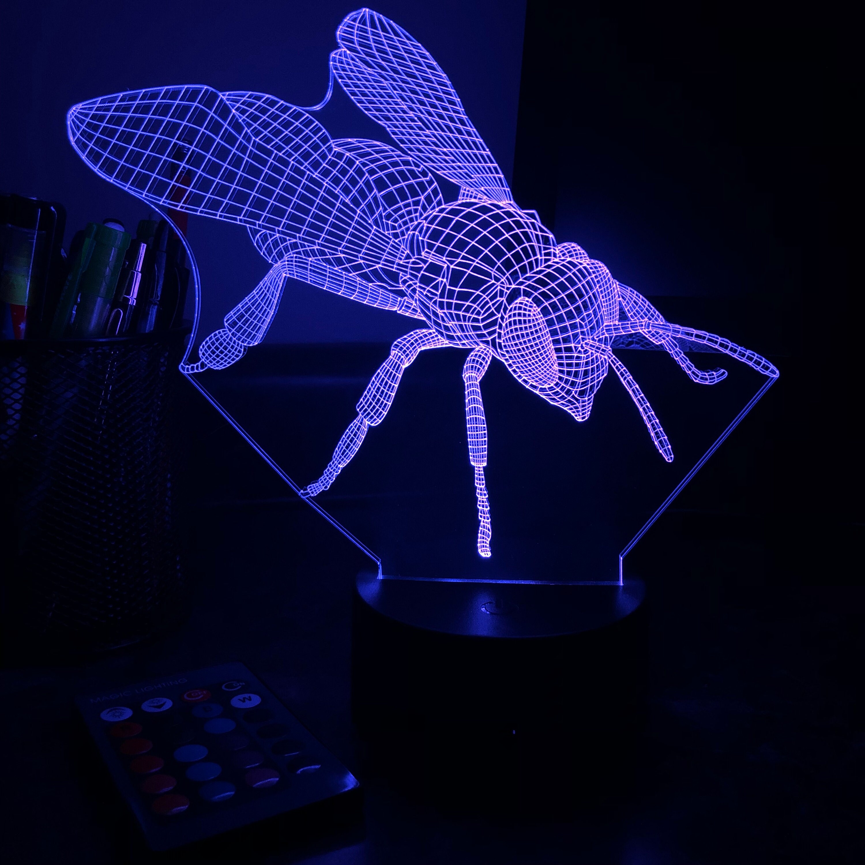Wasp Bee 3D Optical Illusion Lamp Night Light | Etsy