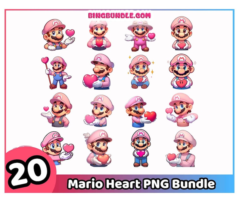 Cute Mario Love PNG Super Mario Love PNG Heart Balloon Flower Bouquet ...