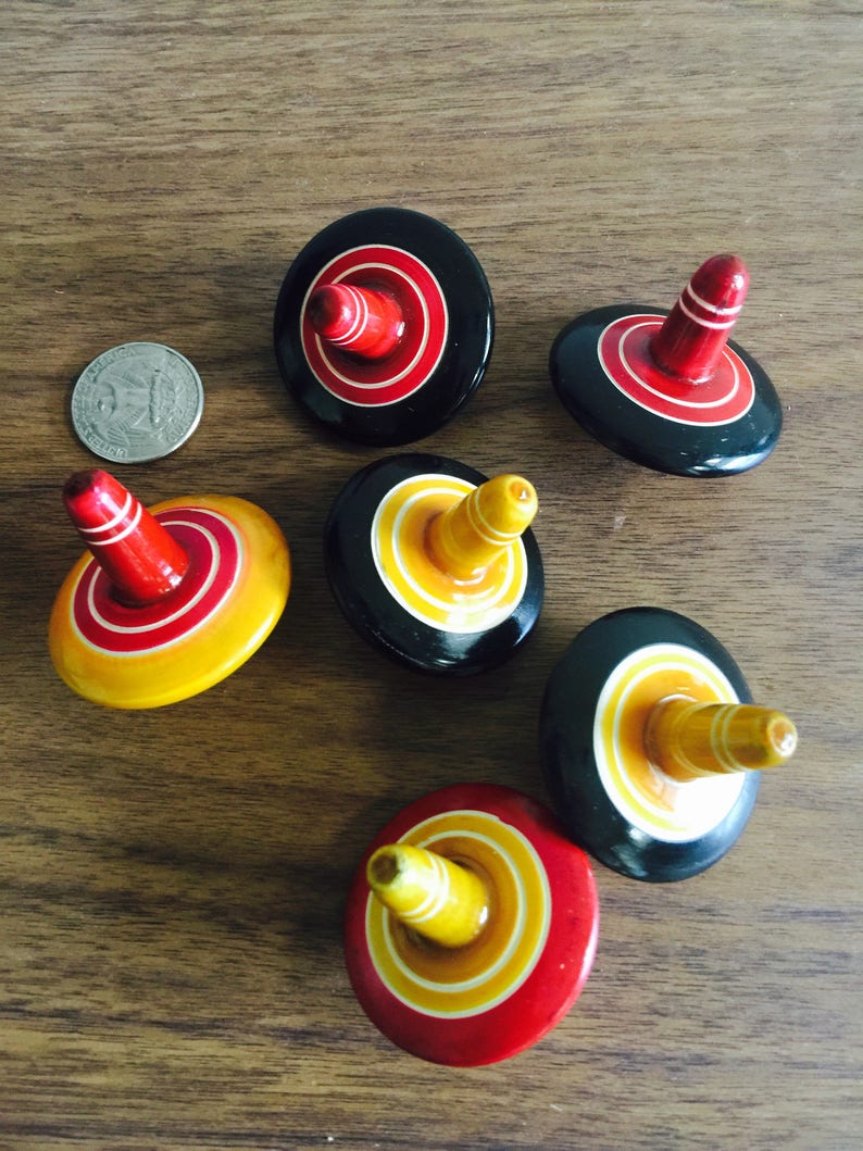 Wooden Spinning Top, Spinning Tops, Wooden Tops, Handmade, Wooden Games ...
