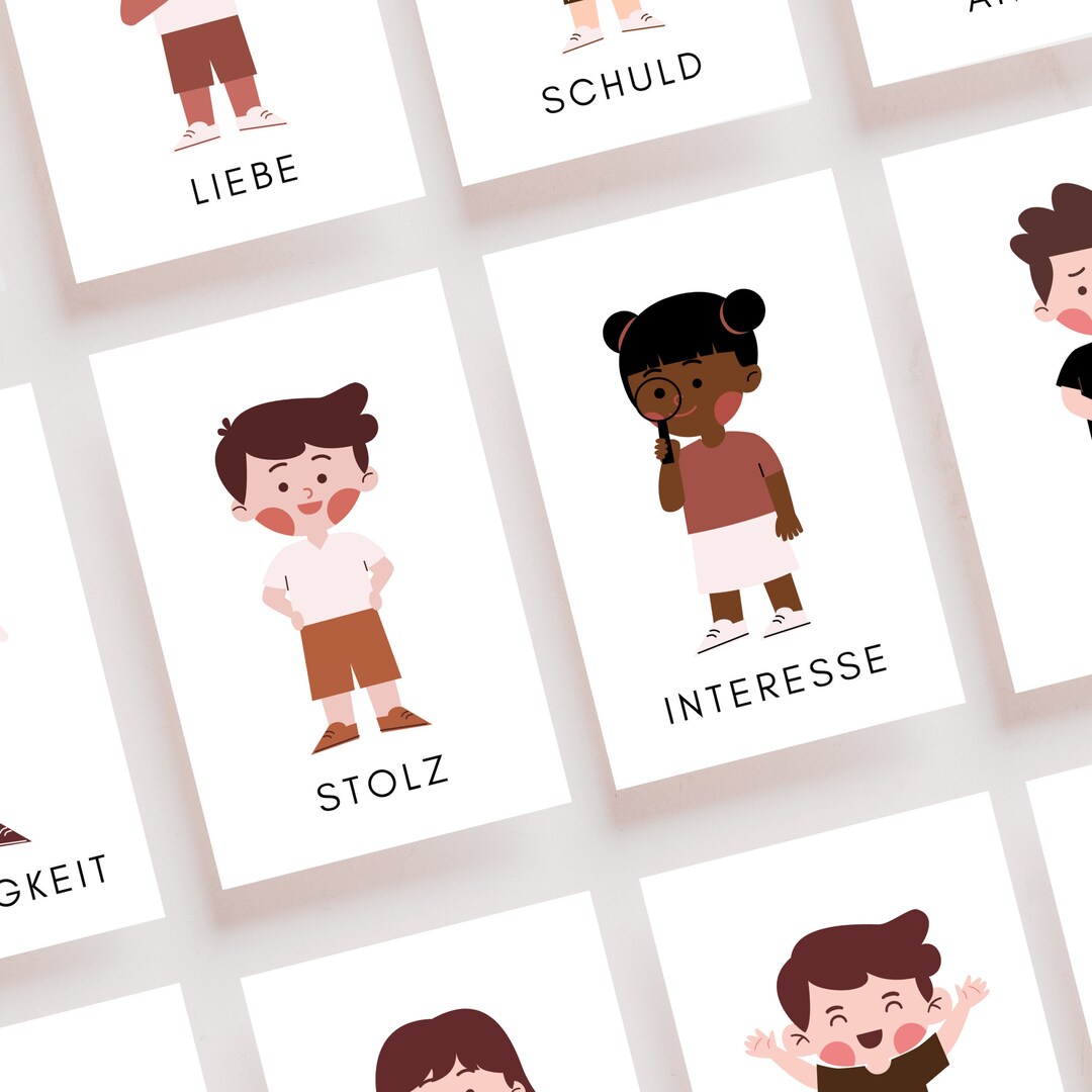 12 Emotion Cards, Feelings, Emotion Cards, Children's Room, Montessori ...