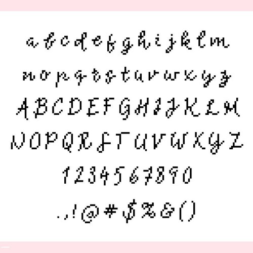 Cursive Font Cohesive Letters Cross Stitch Pattern PATTERN - Etsy