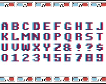 Video Game 8 bit Mario Style Font Letters and Numbers Pattern | Etsy