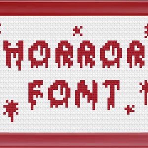 Horror Font Cross Stitch Pattern | PATTERN ONLY | PDF Instant Download ...