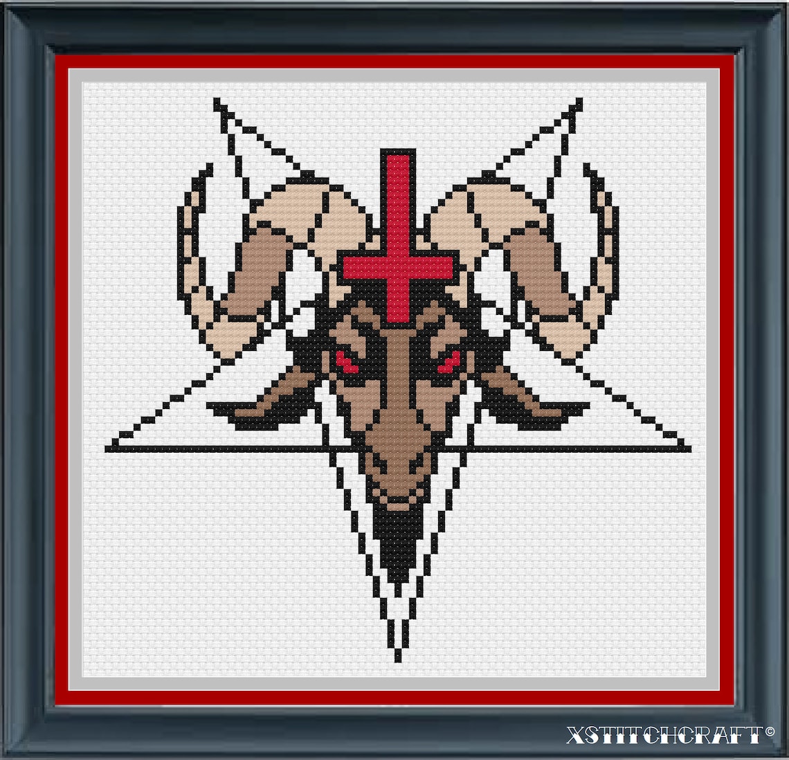 Ram Pentagram Cross Stitch Pattern PATTERN ONLY PDF | Etsy