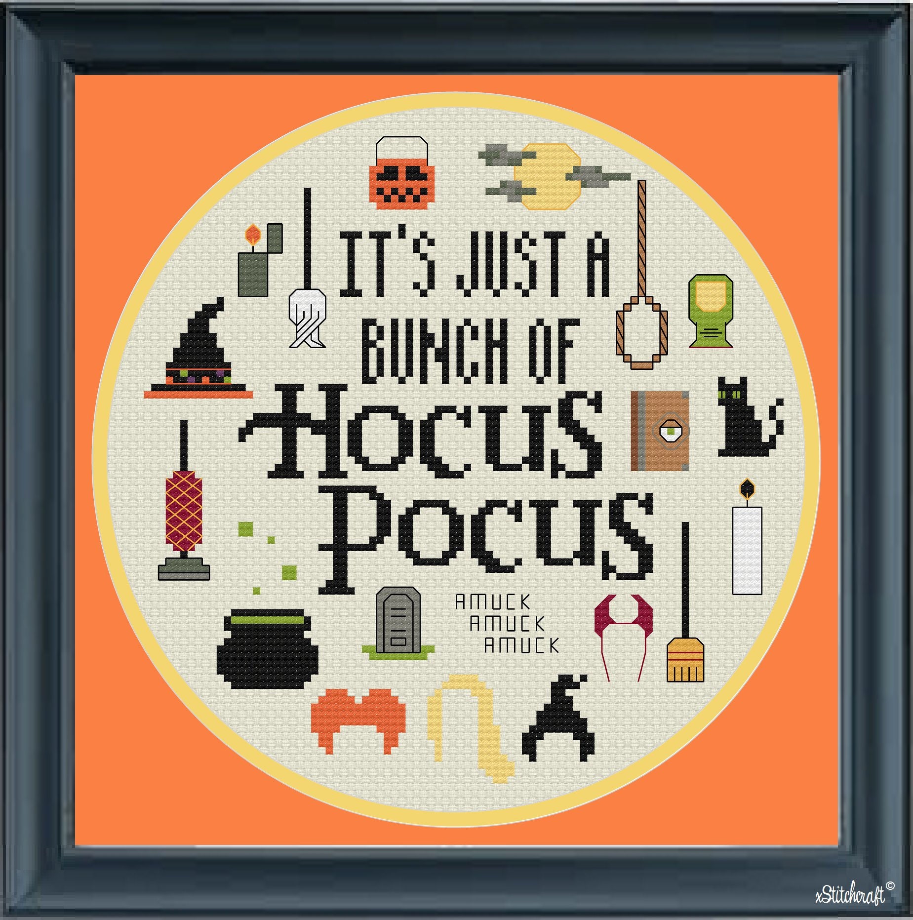 It's Just a Bunch of Hocus Pocus Circle Cross Stitch - Etsy Canada