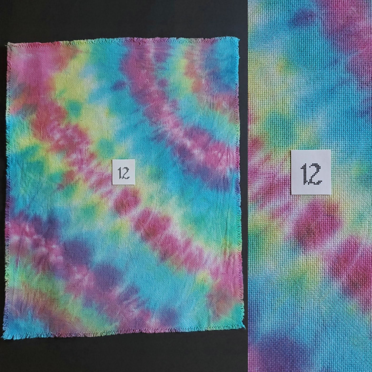 14ct Spiral Dyed Tie Dye Cross Stitch Embroidery Rainbow Aida | Etsy