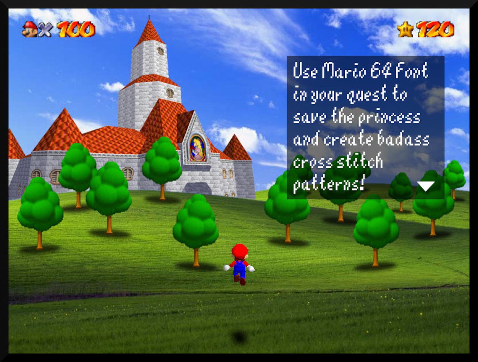 Mario 64 Video Game Font Cross Stitch Pattern | PATTERN ONLY | PDF ...