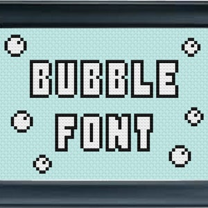 Bubble Font Cross Stitch Pattern | PATTERN ONLY | PDF Instant Download ...