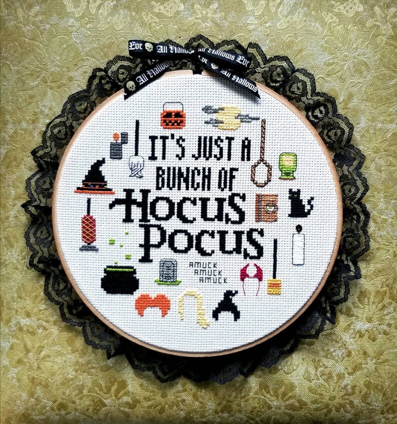 It's Just a Bunch of Hocus Pocus Circle Cross Stitch - Etsy Canada
