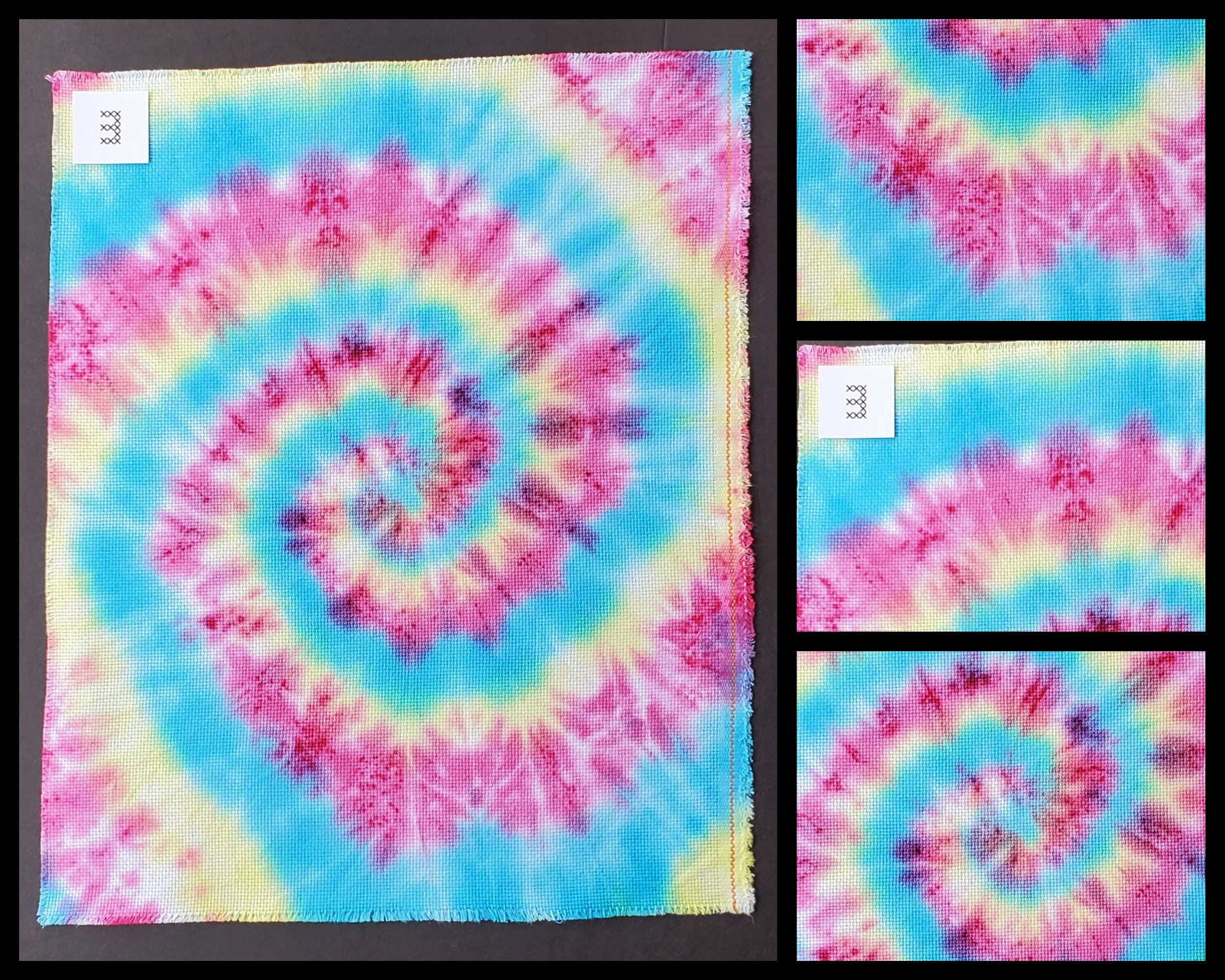 14ct Spiral Dyed Tie Dye Cross Stitch Embroidery Rainbow Aida | Etsy
