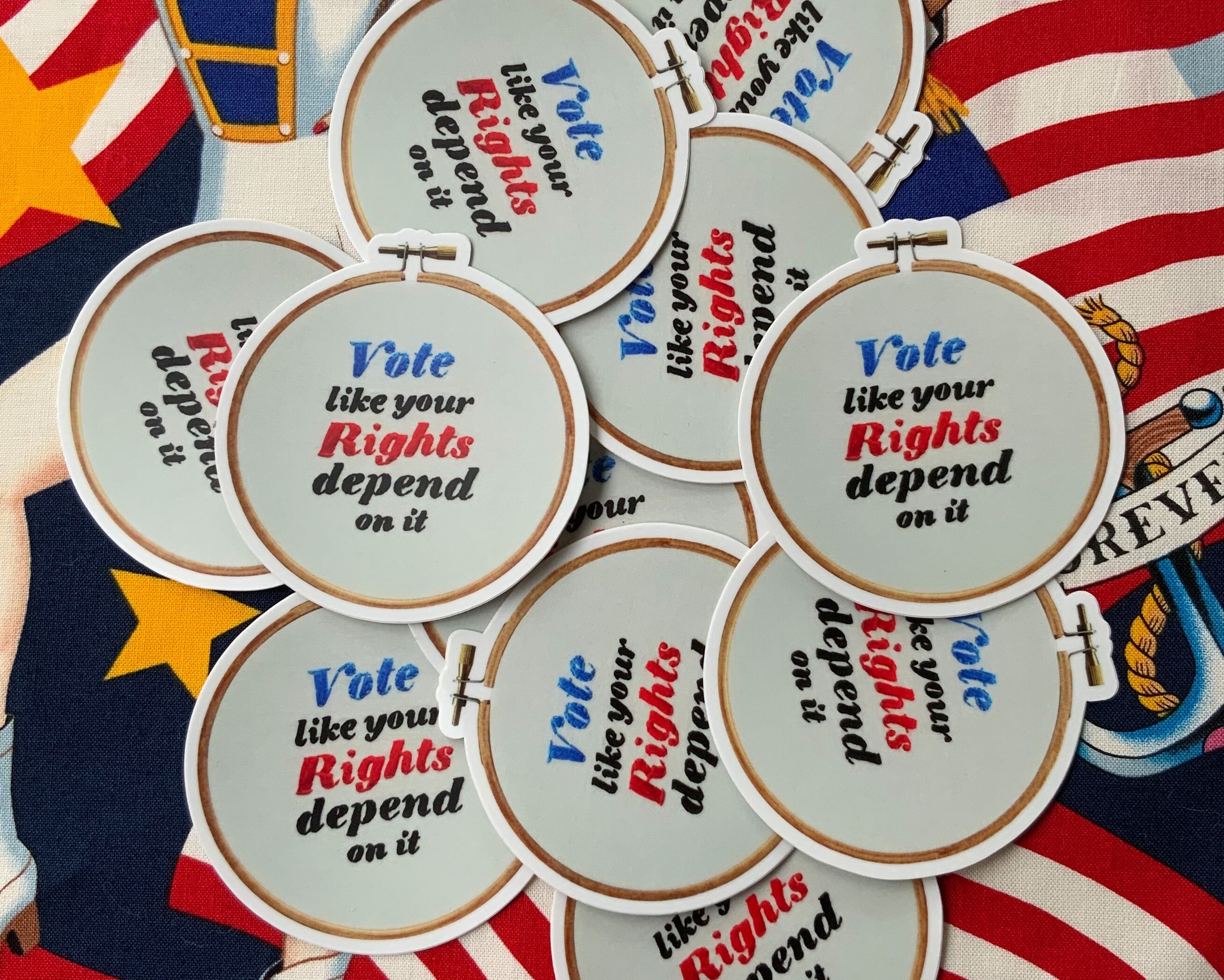 Vote Like Your Rights Depend on It Embroidery Hoop Quality Vinyl ...