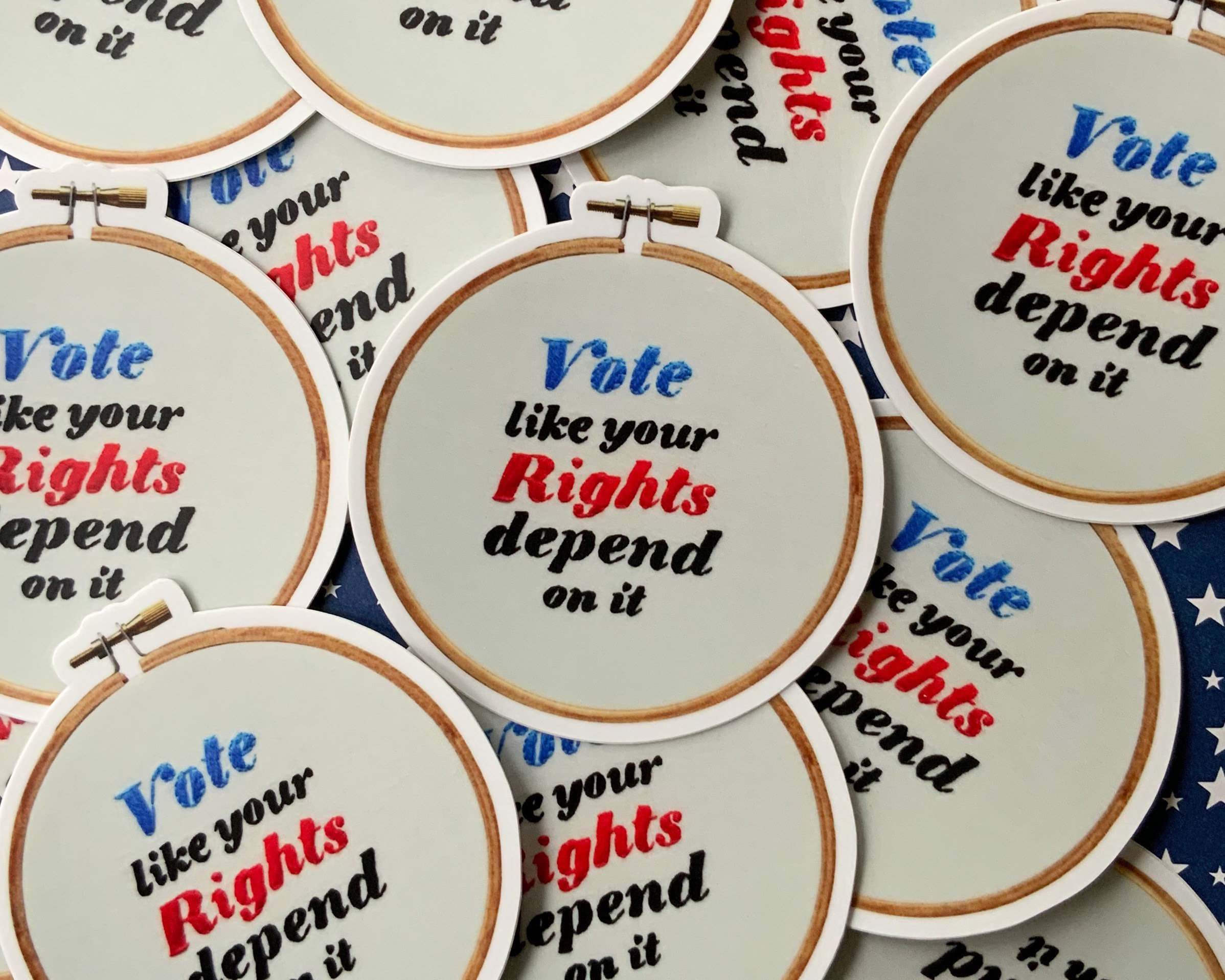 Vote Like Your Rights Depend on It Embroidery Hoop Quality Vinyl ...