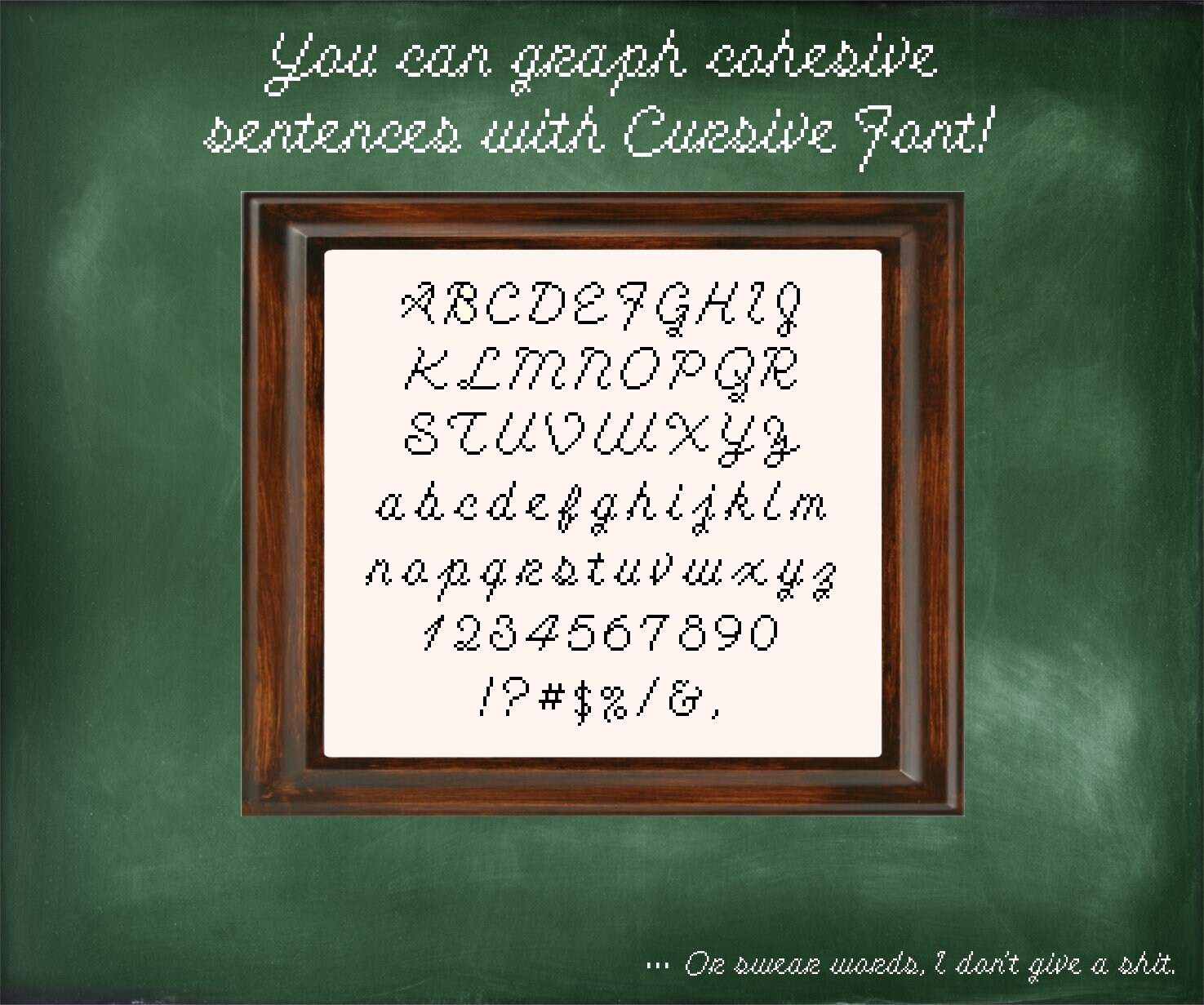 Cursive Font Cohesive Letters Cross Stitch Pattern | PATTERN ONLY | PDF ...