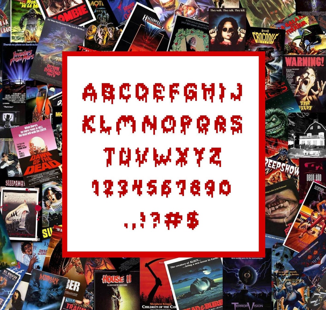 Horror Font Cross Stitch Pattern | PATTERN ONLY | PDF Instant Download ...
