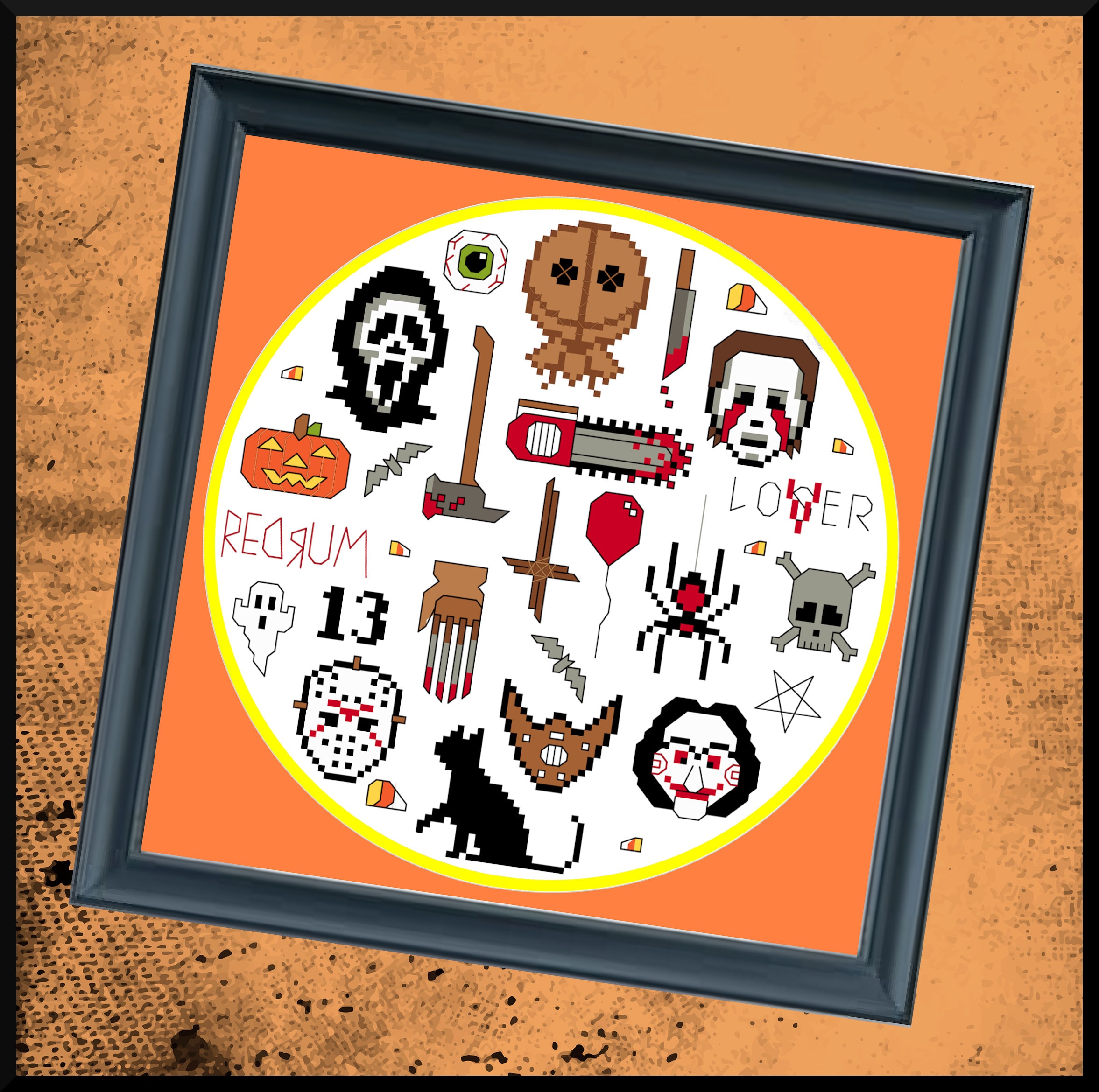 Horror Movie Scary Halloween Spooky Collage Cross Stitch - Etsy