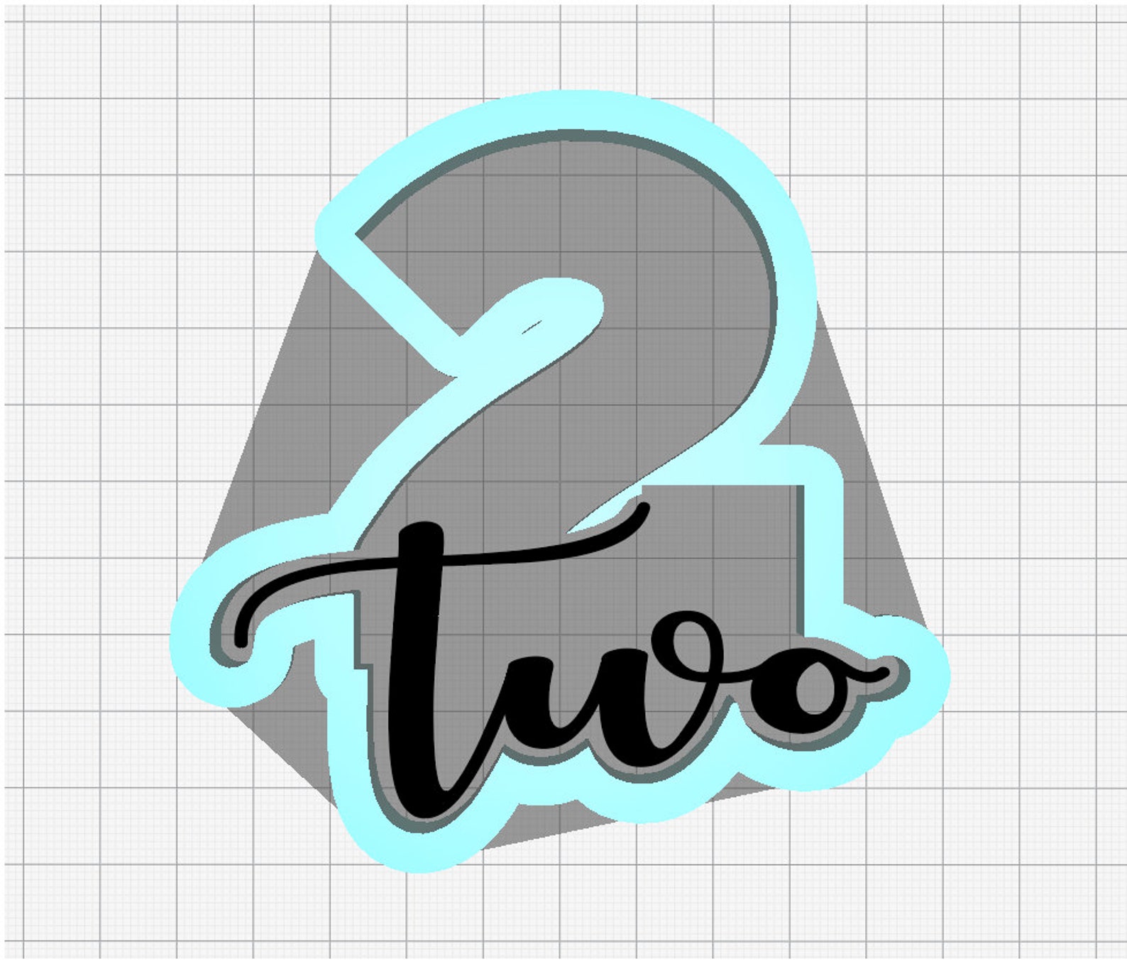 Number Two With Word Cookie Cutter - Etsy