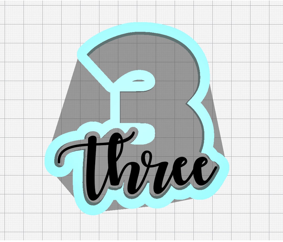 Number Three With Word Cookie Cutter - Etsy