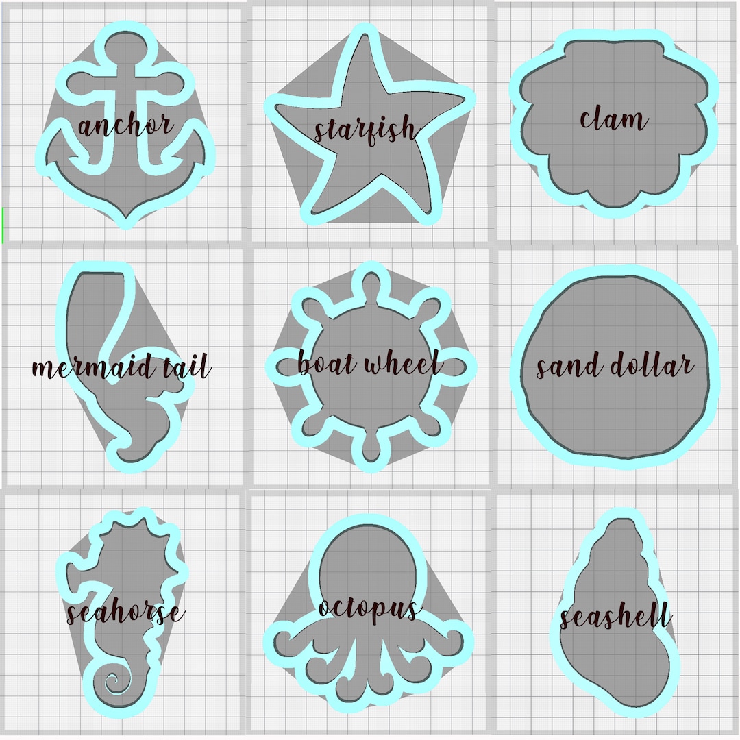 Nautical Set Cookie Cutters, Beach Theme Cookie Cutters Set - Etsy