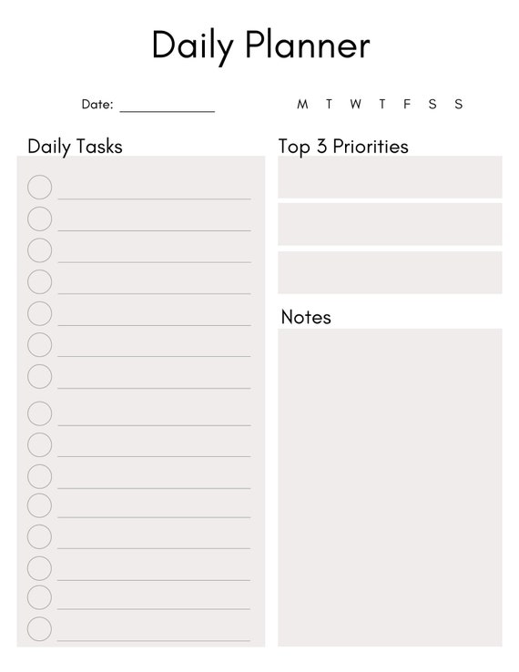 Digital Planner for Daily to Do List and Tasks - Etsy