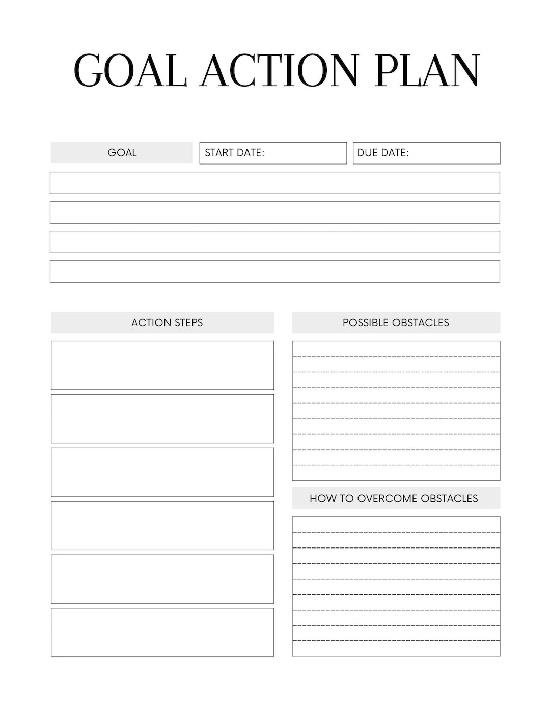 Goal Action Plan - Etsy Goal Action Plan - Etsy