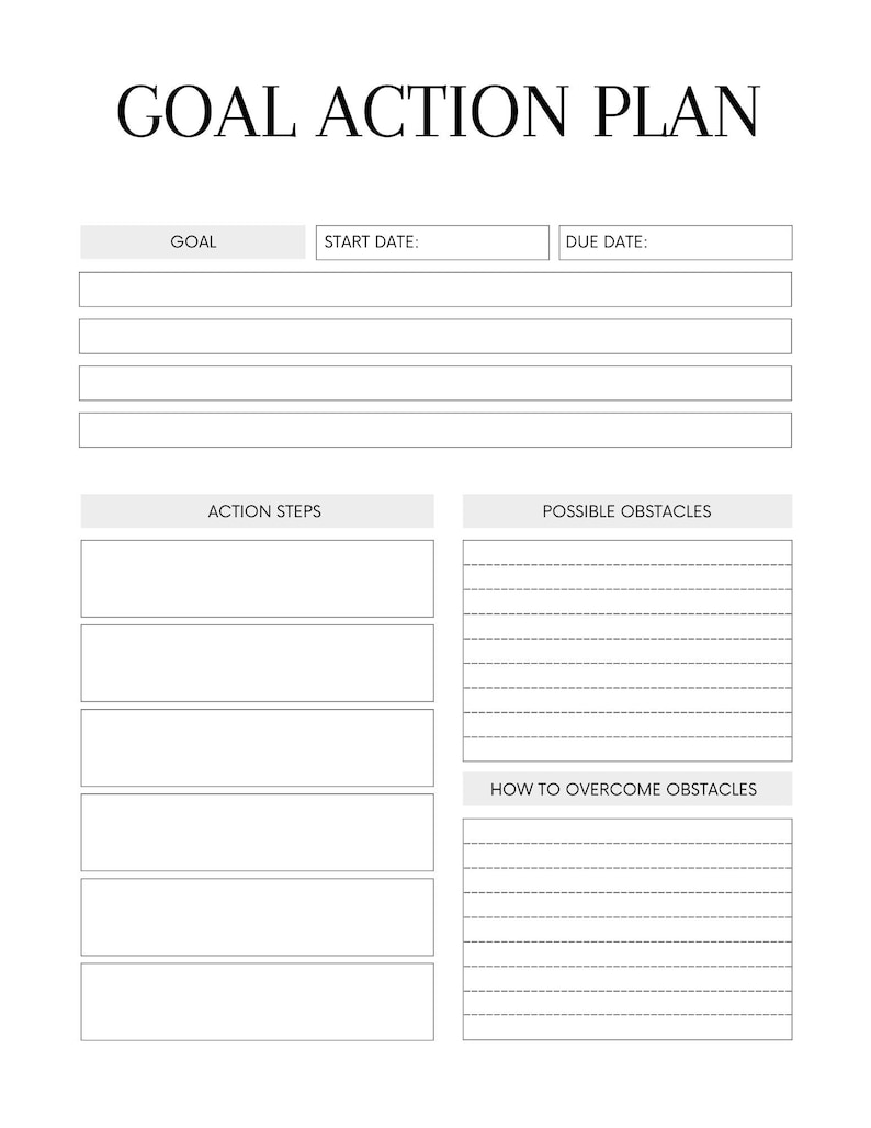 Goal Action Plan - Etsy
