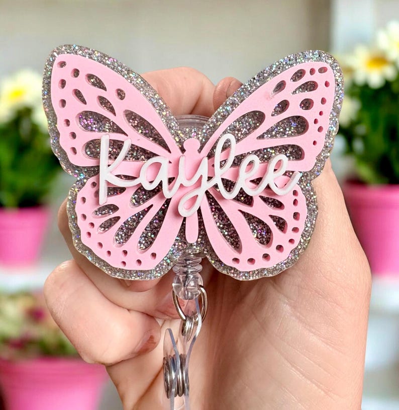 Spring Badge Reel | Butterfly Badge Reel | Teacher Badge Reel| Nurse ...