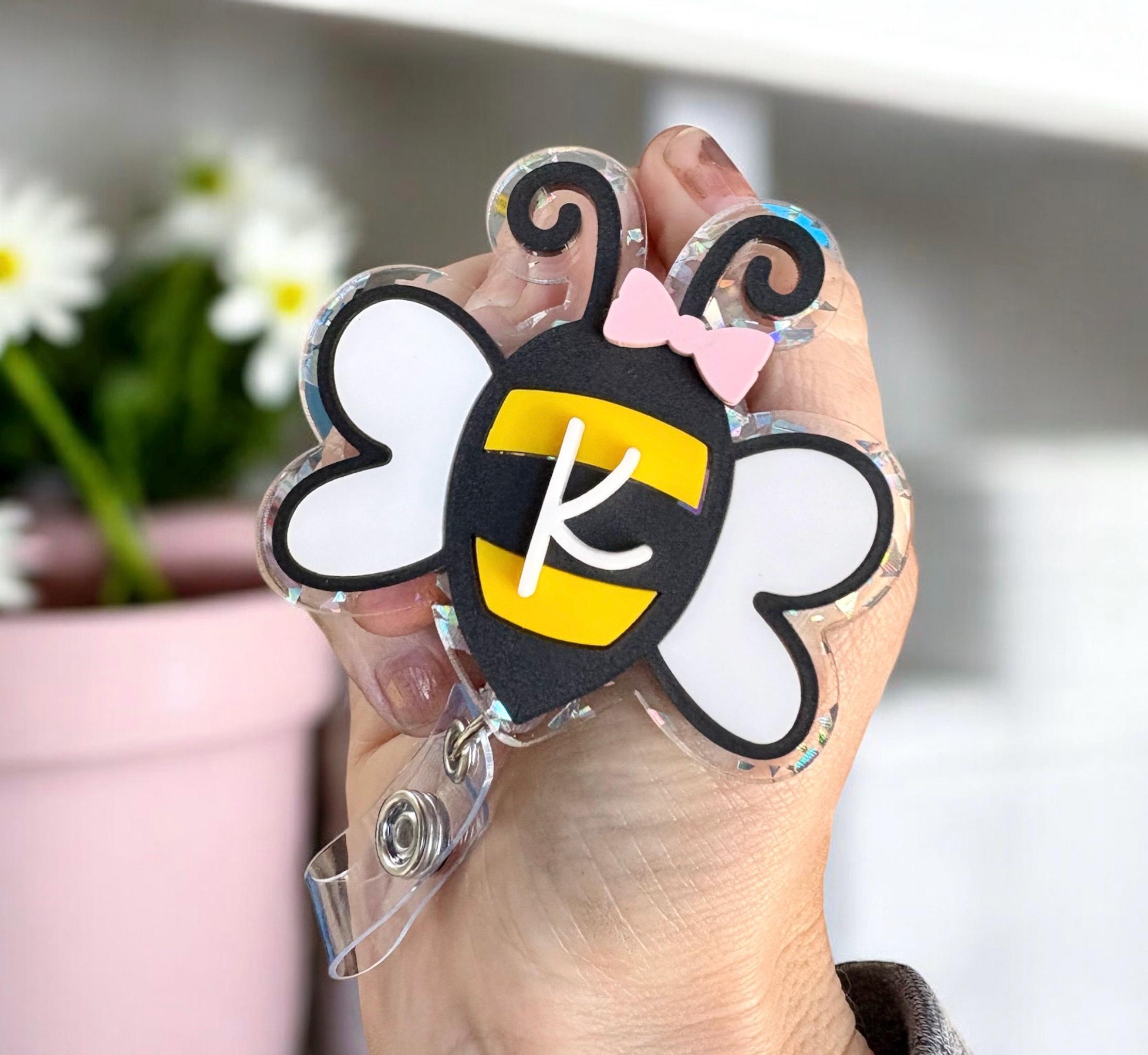 Spring Badge Reel | Bee Badge Reel | Teacher Badge Reel| Nurse Badge ...