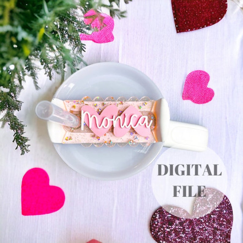 Double Heart Topper SVG - Etsy