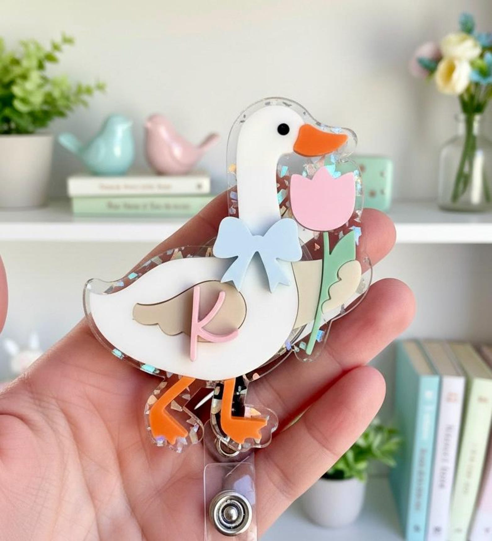 Spring Goose Badge Reel | Spring Badge Reel | Teacher Badge Reel| Nurse ...